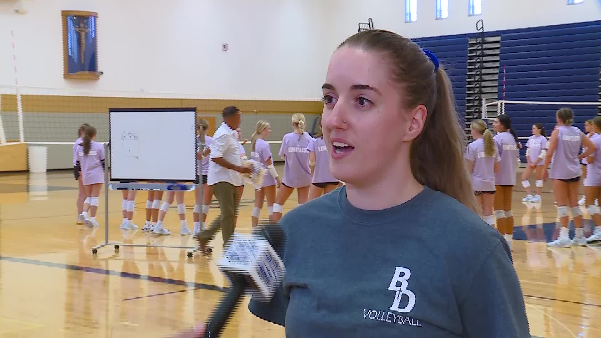 Bishop Dwenger head volleyball coach Allison Schultz practice interview ...
