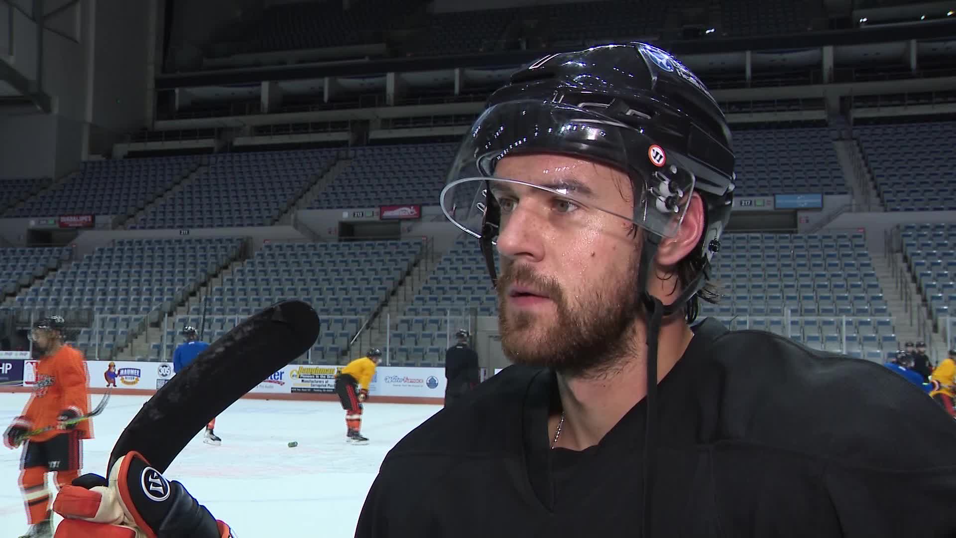 Komets defenseman Connor Corcoran practice interview 10/16/2024 – WANE 15