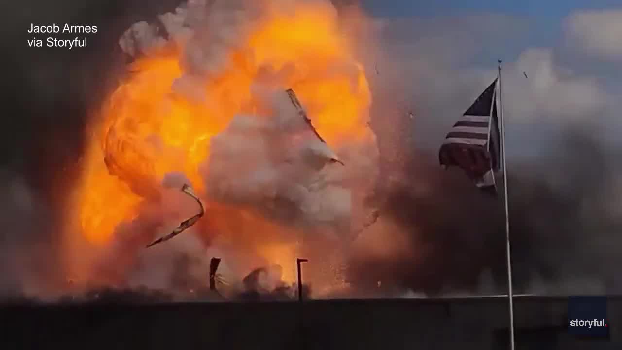 Video shows massive explosion rip through battery processing plant in ...