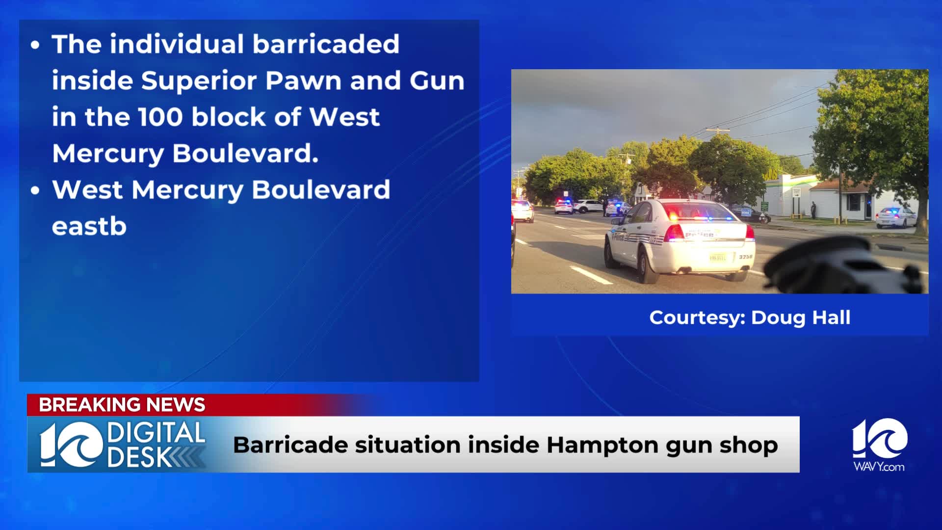 Police respond to barricade situation inside gun shop in Hampton – WAVY.com