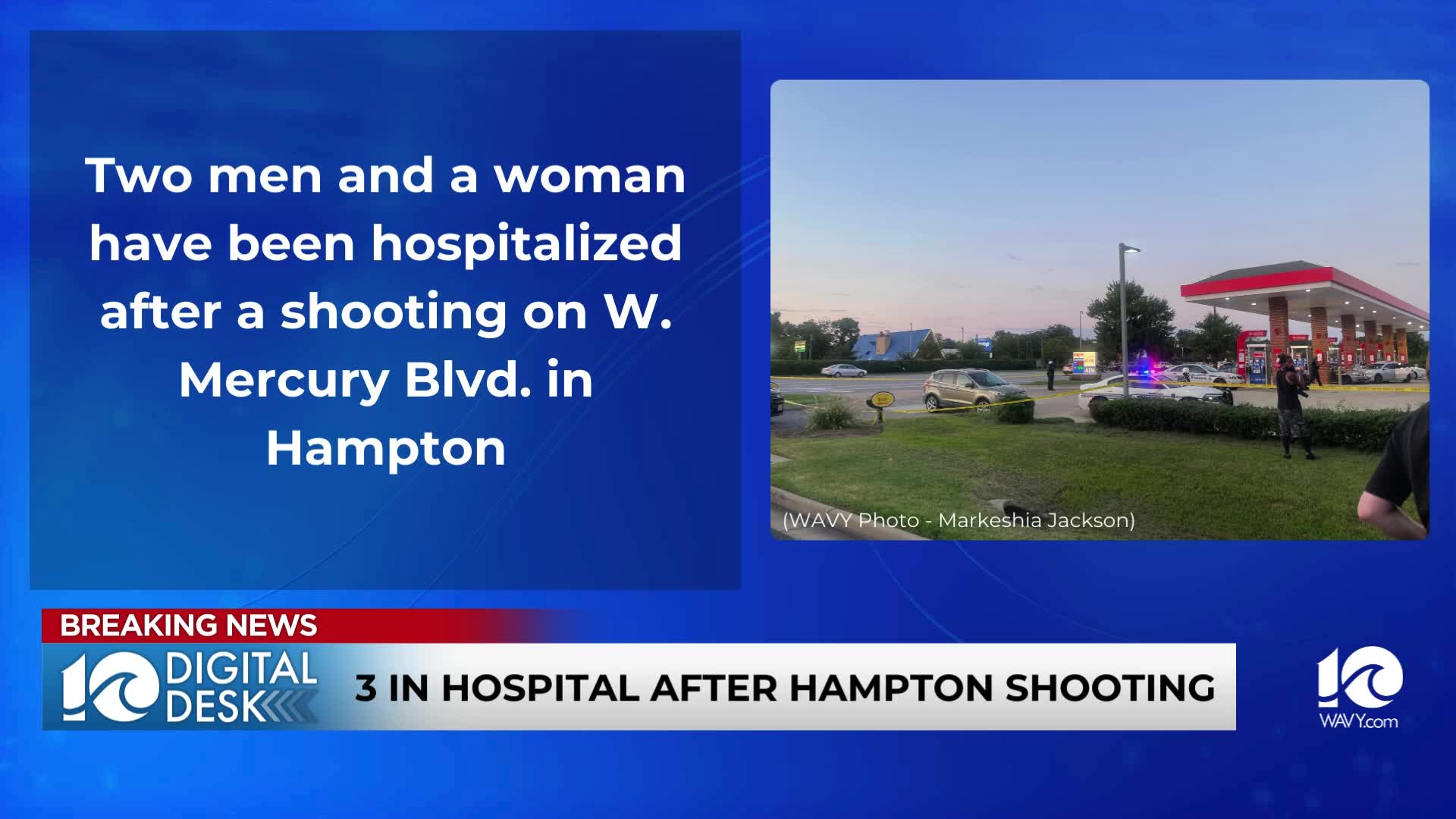 Police: 3 in hospital after Hampton shooting – WAVY.com