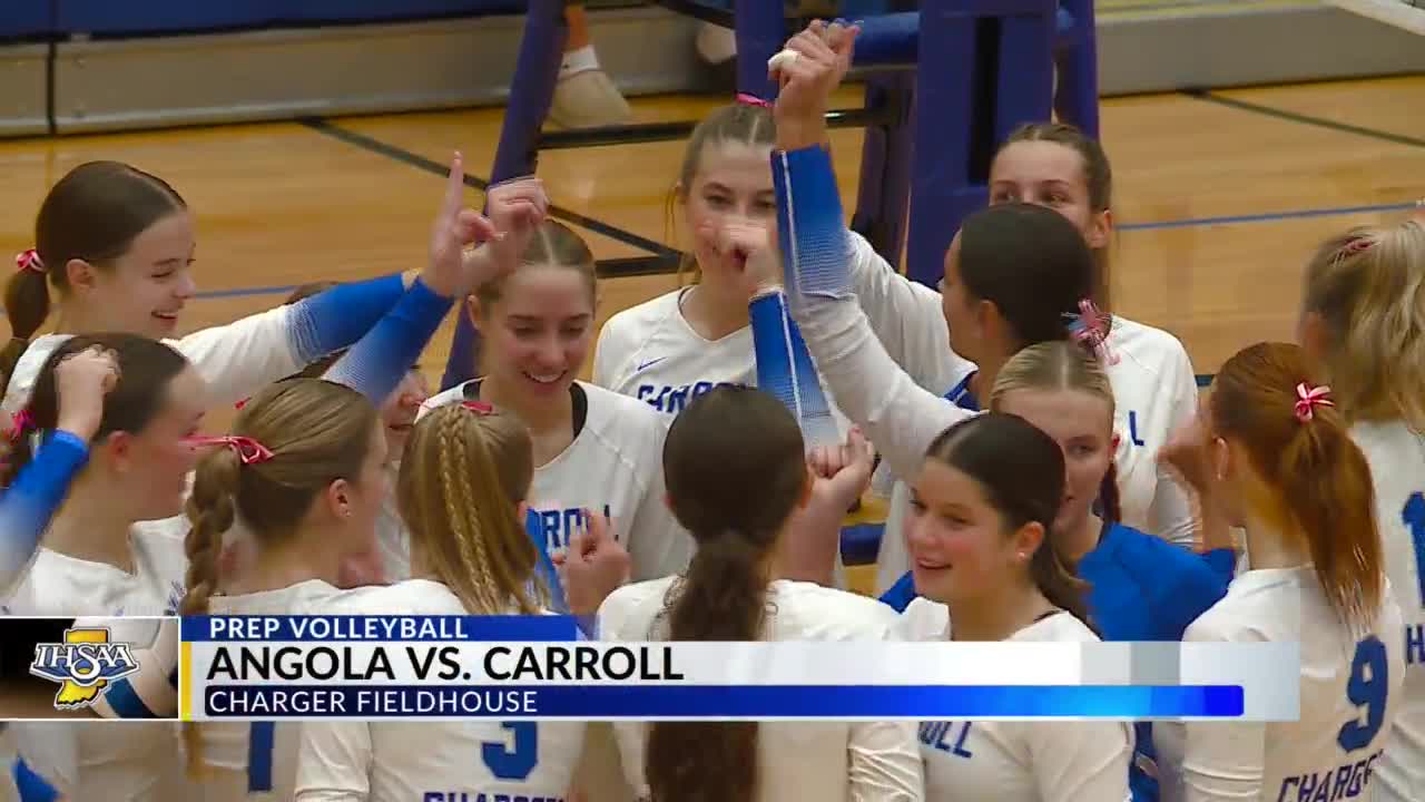 Carroll girls volleyball sweeps Angola to finish regular season 26-3 ...