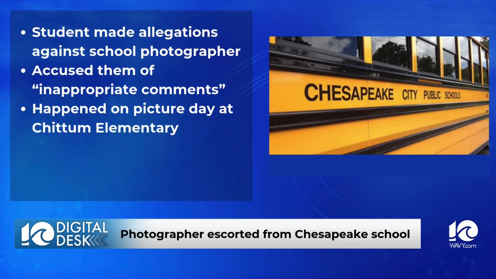 School photographer escorted from Chittum Elementary in Chesapeake ...