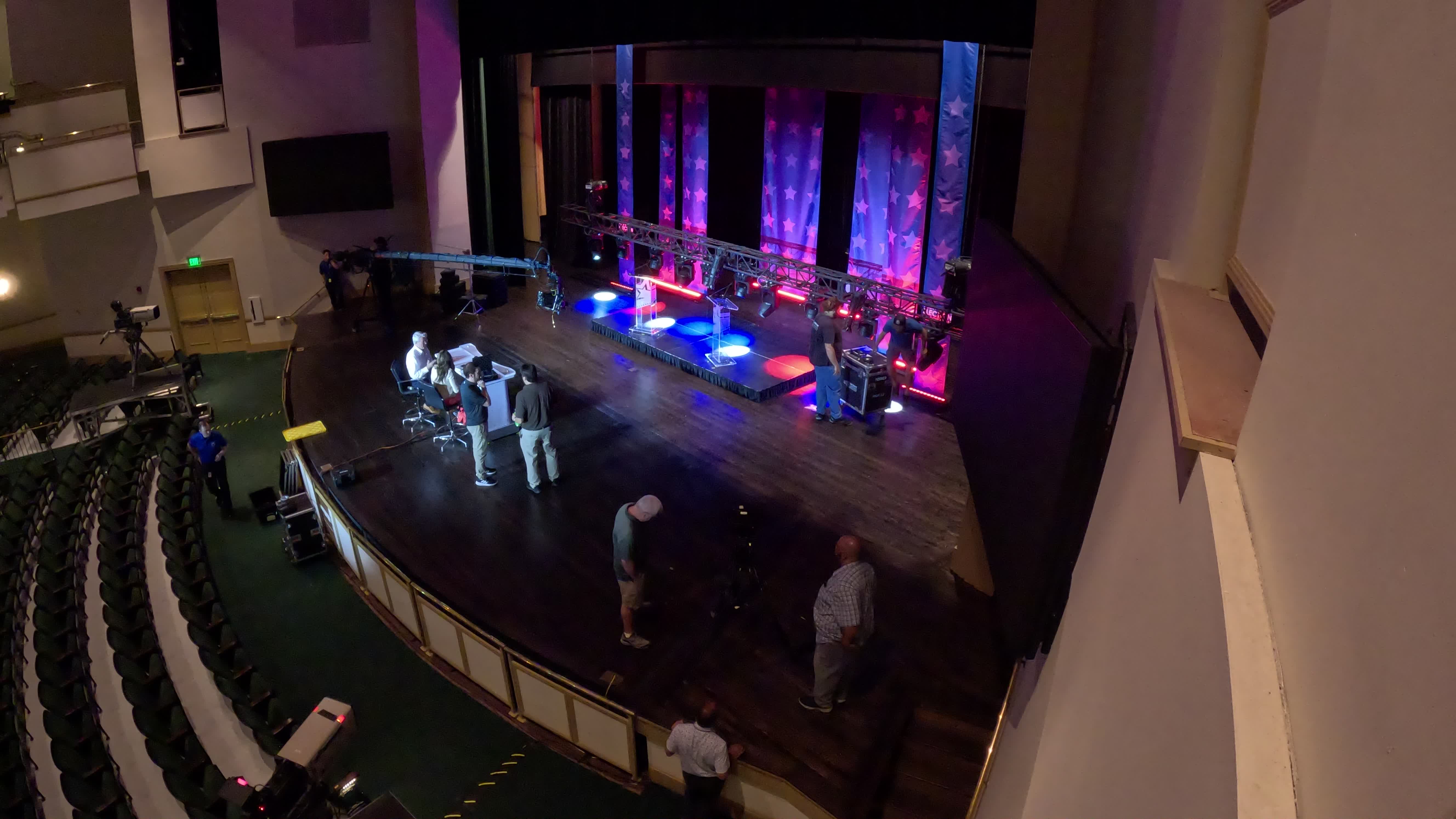 Timelapse of Virginia Senate Debate stage setup at Norfolk State – WAVY.com