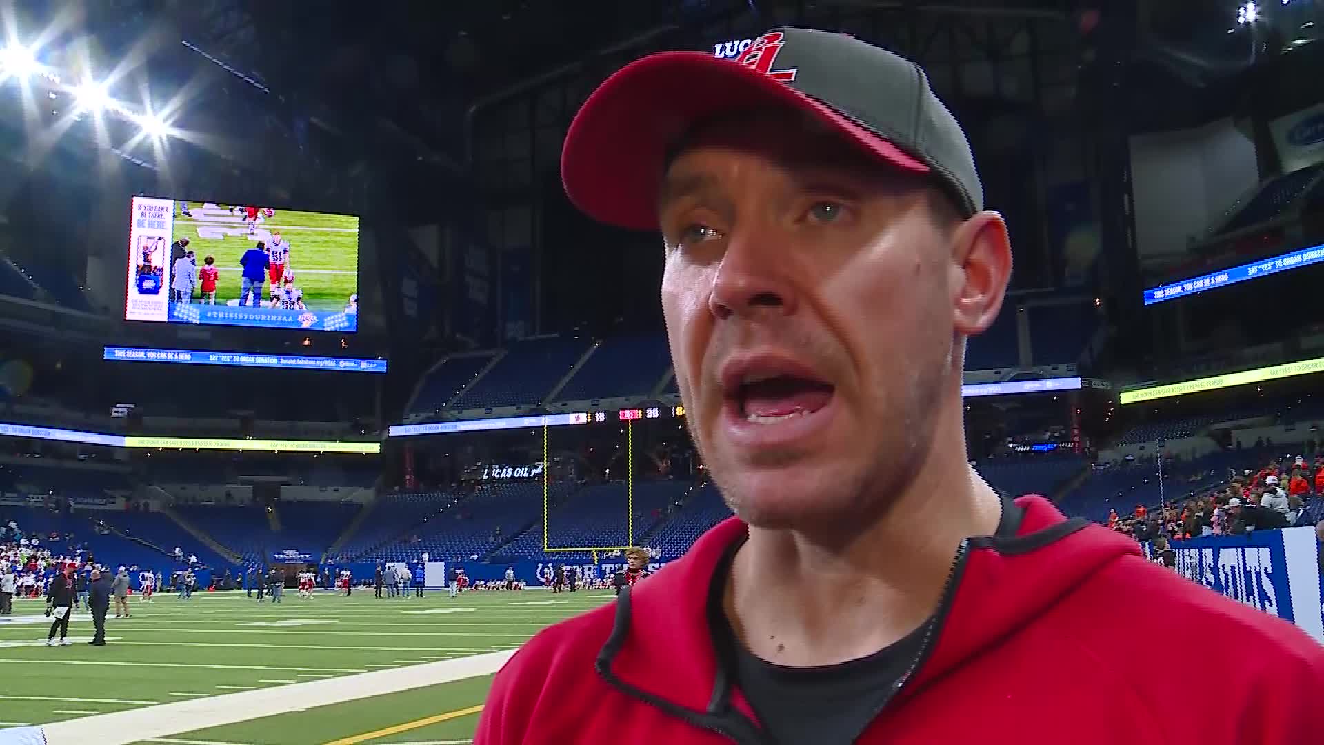 Bishop Luers head football coach Kyle Lindsay postgame interview at 3A ...