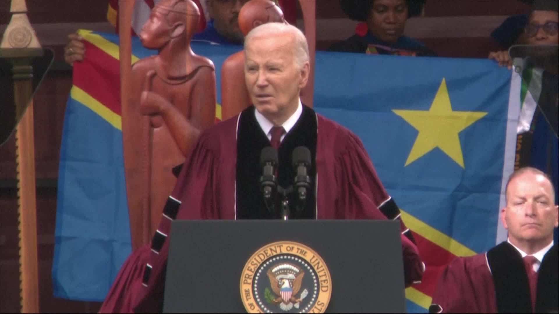 Biden tells Morehouse graduates that he hears their voices of protest ...