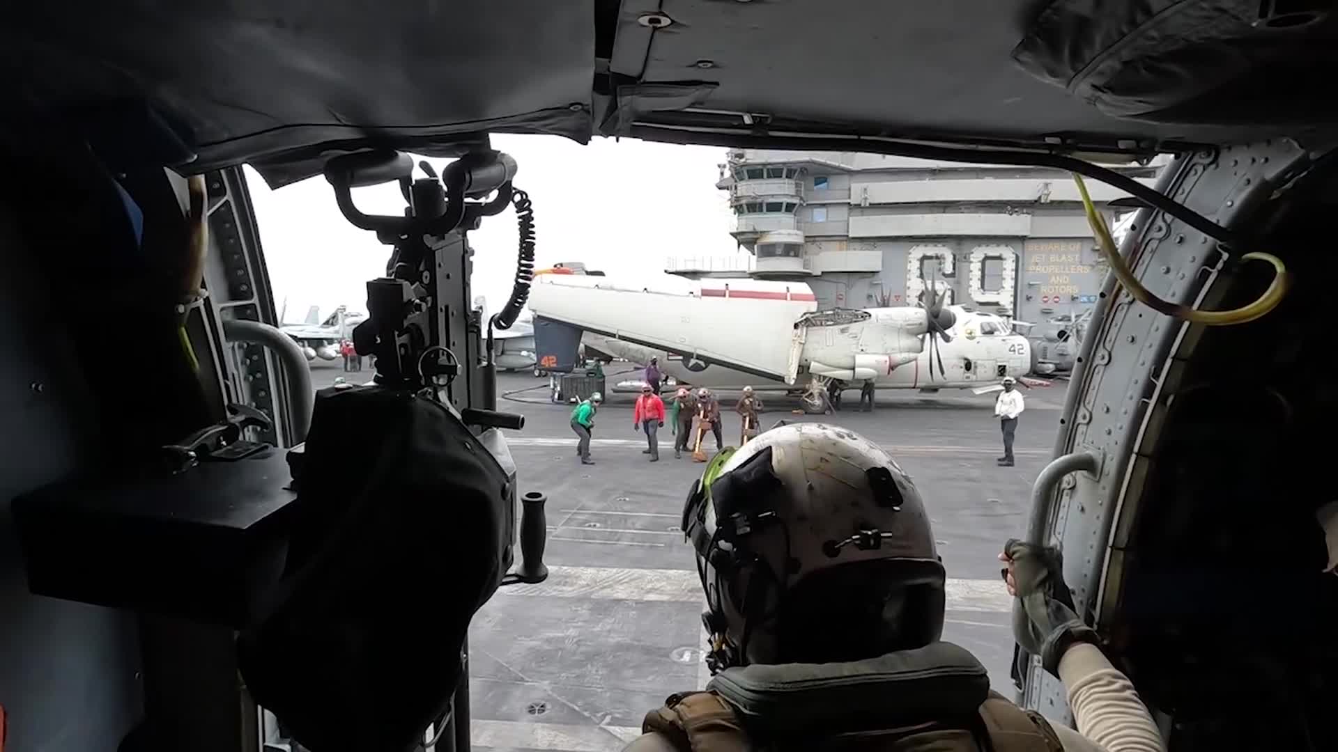 Landing and Takeoff on USS Eisenhower in an MH-60s Seahawk – WAVY.com