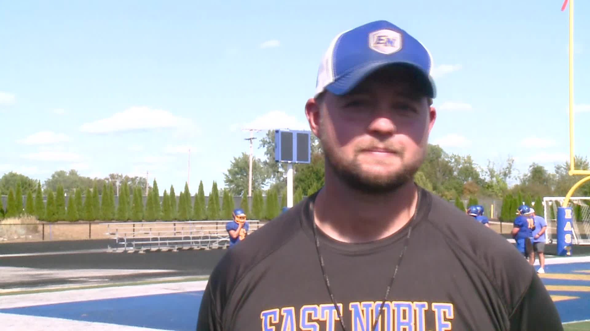 Alex Stewart full interview at East Noble Knights football practice on ...